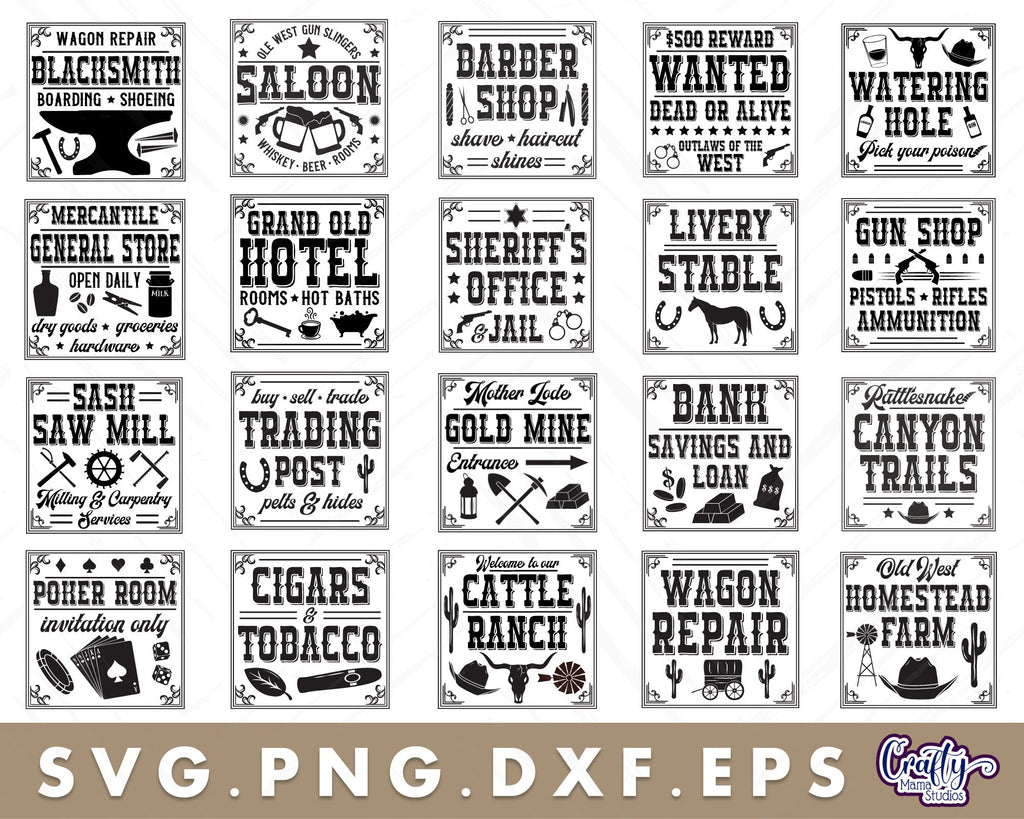 Vintage Western Svg Bundle | Wild West Sign | Farmhouse Svg - So Fontsy