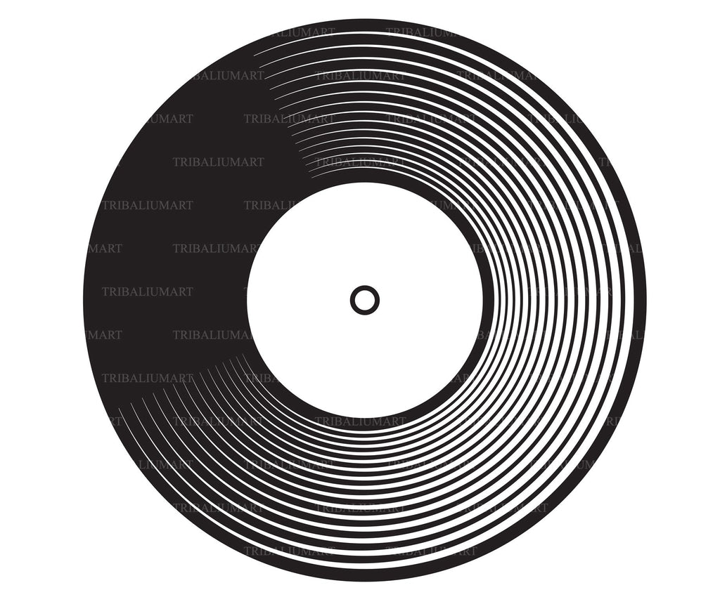 Vinyl record. Cut files for Cricut. Clip Art silhouette (eps, svg, pdf ...