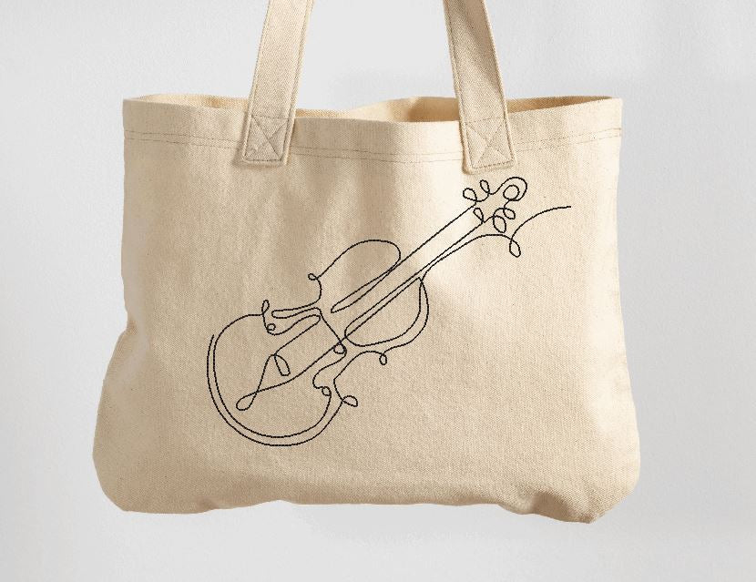 Violin One Line Minimalist Machine Embroidery Design (3) - So Fontsy