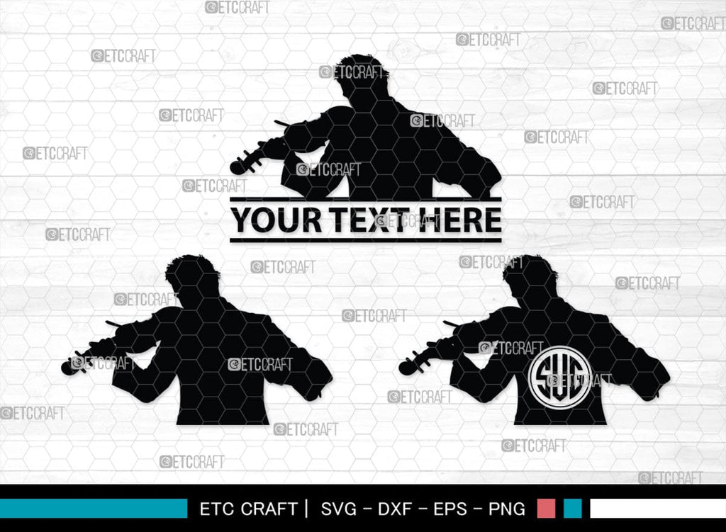 Violinist Monogram, Violinist Silhouette, Violinist SVG, Violin Player ...