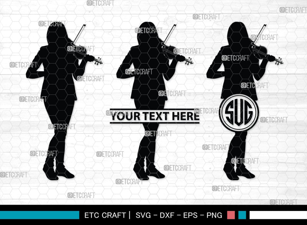 Violinist Monogram, Violinist Silhouette, Violinist SVG, Violin Player ...