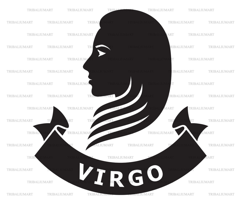 Virgo zodiac sign. Cut files for Cricut, Clip Art silhouettes (eps, svg ...