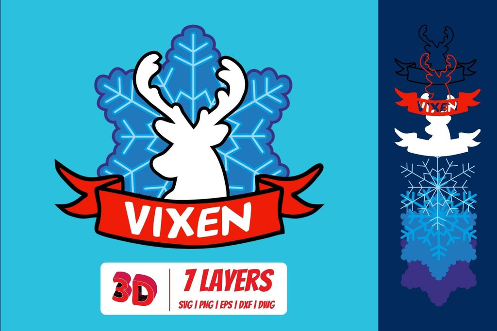 Vixen 3D Layered SVG Cut File - So Fontsy