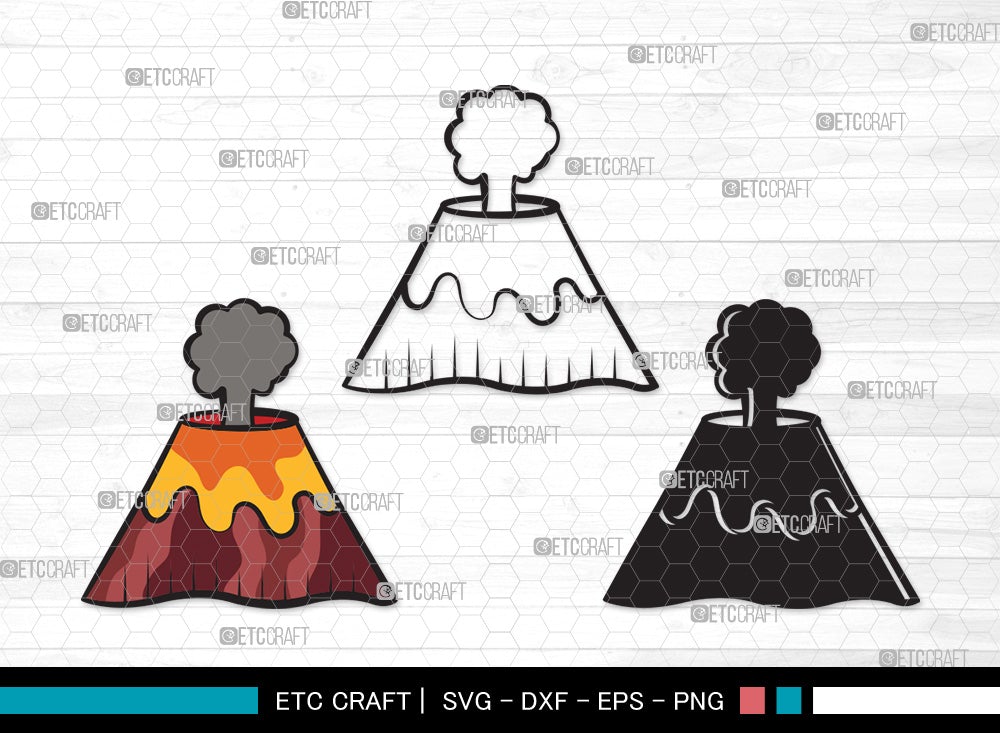 Volcano SVG Cut File | Lava Svg | Smoke Svg | Mountian Svg | Volcano ...