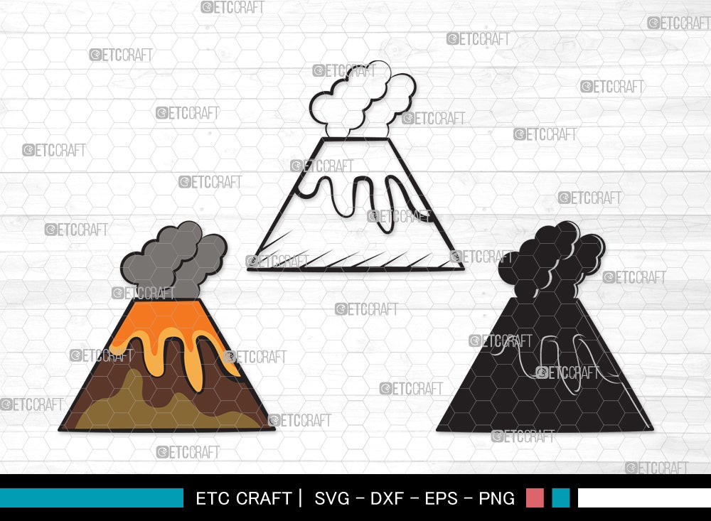 Volcano SVG Cut File | Lava Svg | Smoke Svg | Mountian Svg | Volcano ...
