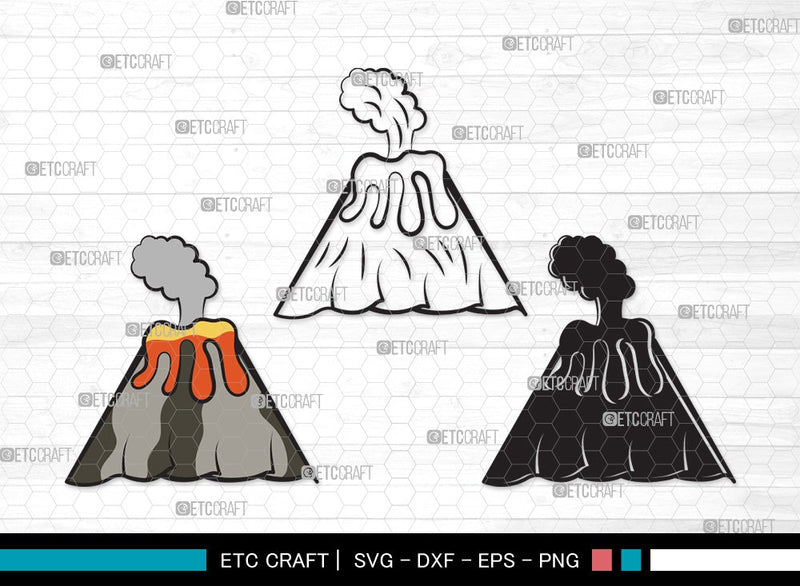 Volcano SVG Cut File | Lava Svg | Smoke Svg | Mountian Svg | Volcano ...