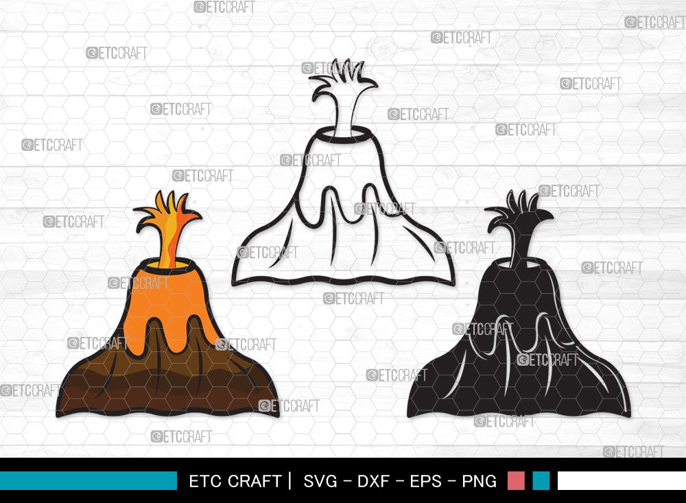 Volcano SVG Cut File | Lava Svg | Smoke Svg | Mountian Svg | Volcano ...
