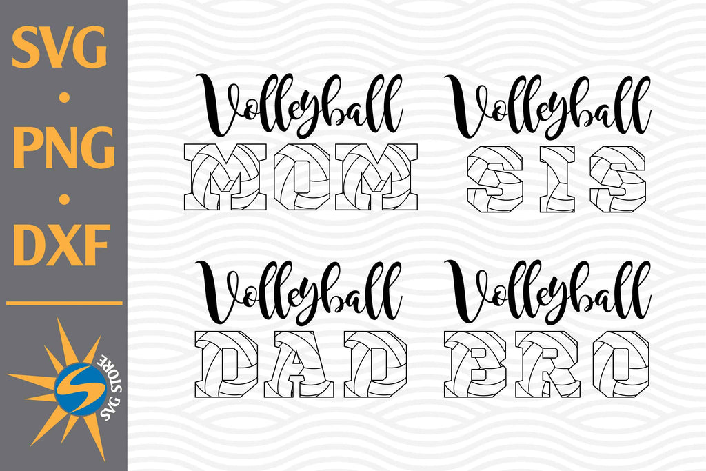 Volleyball Family SVG, PNG, DXF Digital Files Include - So Fontsy