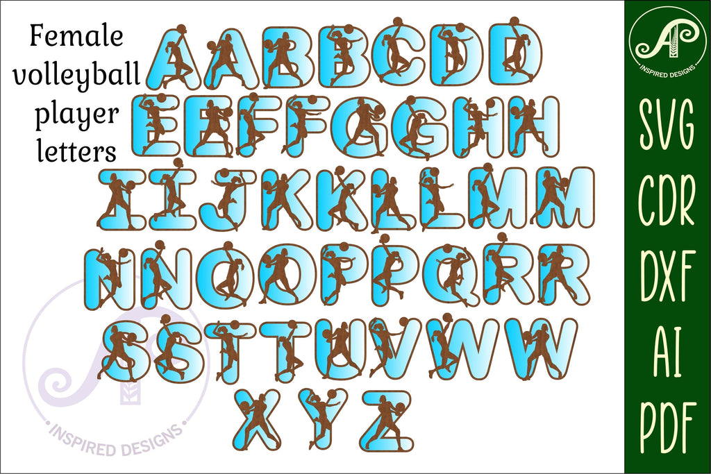 Volleyball letters alphabet set. 114 layered letters. SVG - So Fontsy