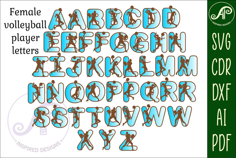 Volleyball letters alphabet set. 114 layered letters. SVG - So Fontsy