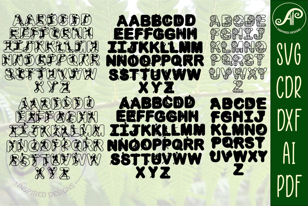 Volleyball letters alphabet set. 114 layered letters. SVG - So Fontsy