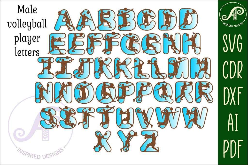 Volleyball letters alphabet set. 114 layered letters. SVG - So Fontsy