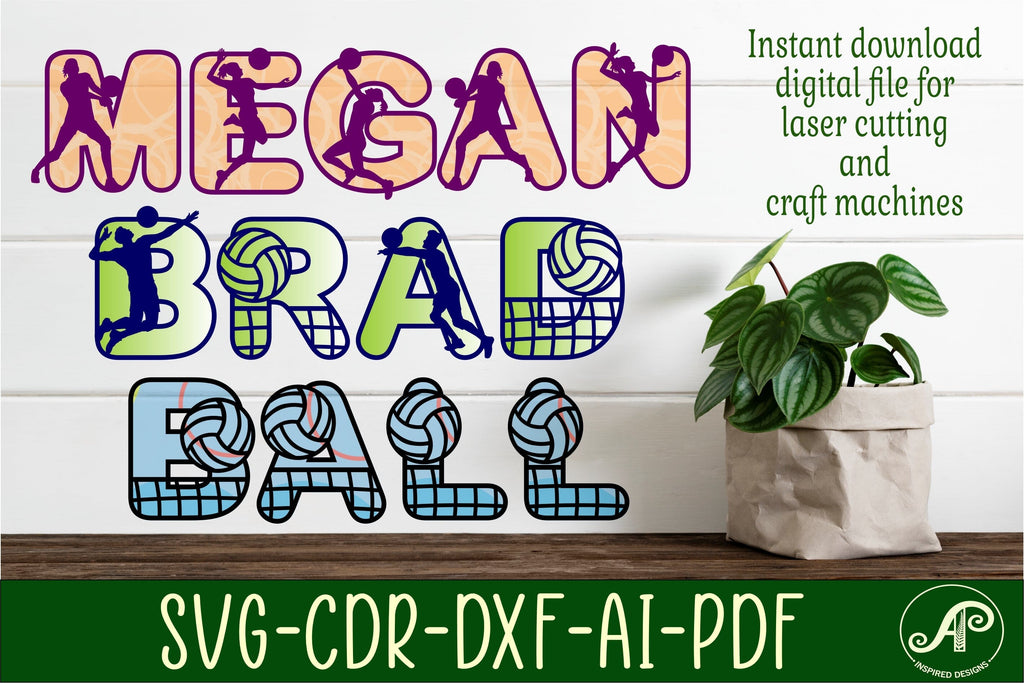 Volleyball letters alphabet set. 114 layered letters. SVG - So Fontsy