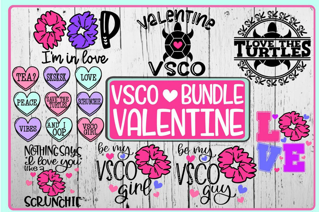 VSCO Valentine Bundle - 8 Designs - SVG PNG EPS DXF - So Fontsy