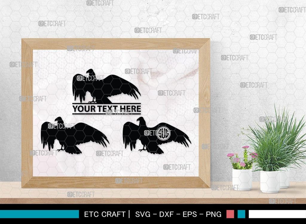 Vulture Monogram, Vulture Silhouette, Vulture SVG, Vulture Bird Svg ...