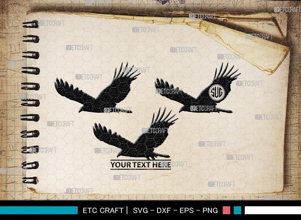 Vulture Monogram, Vulture Silhouette, Vulture SVG, Vulture Bird Svg ...