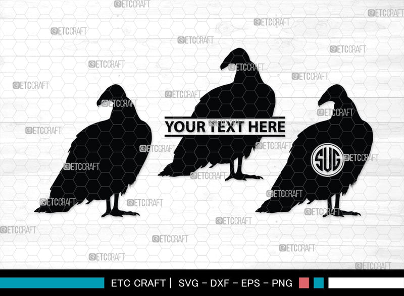Vulture Monogram, Vulture Silhouette, Vulture SVG, Vulture Bird Svg ...
