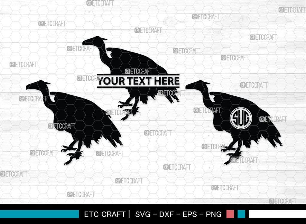 Vulture Monogram, Vulture Silhouette, Vulture SVG, Vulture Bird Svg ...