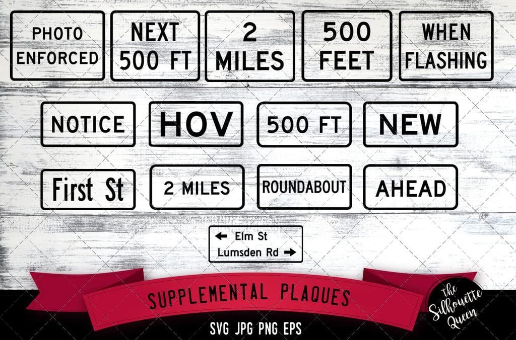 W16 series Supplemental plaques Icon SVG -Vector Symbol Commercial & P ...