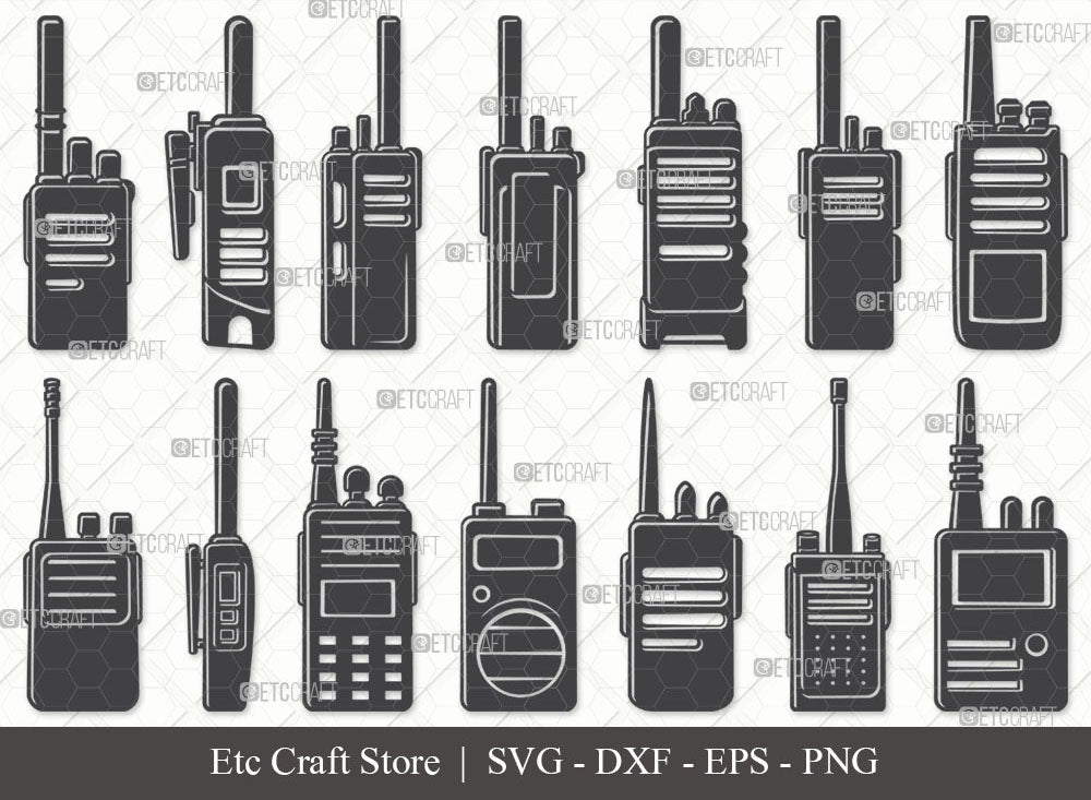 Walkie Talkie SVG, Walkie Talkie Silhouette, Communication Radio Svg ...