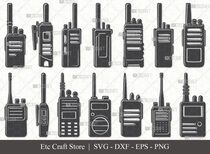 Walkie Talkie SVG, Walkie Talkie Silhouette, Communication Radio Svg ...