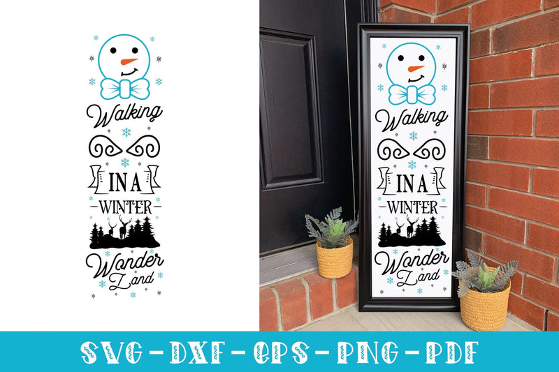 Walking in a Winter Wonderland Porch Sign SVG - So Fontsy