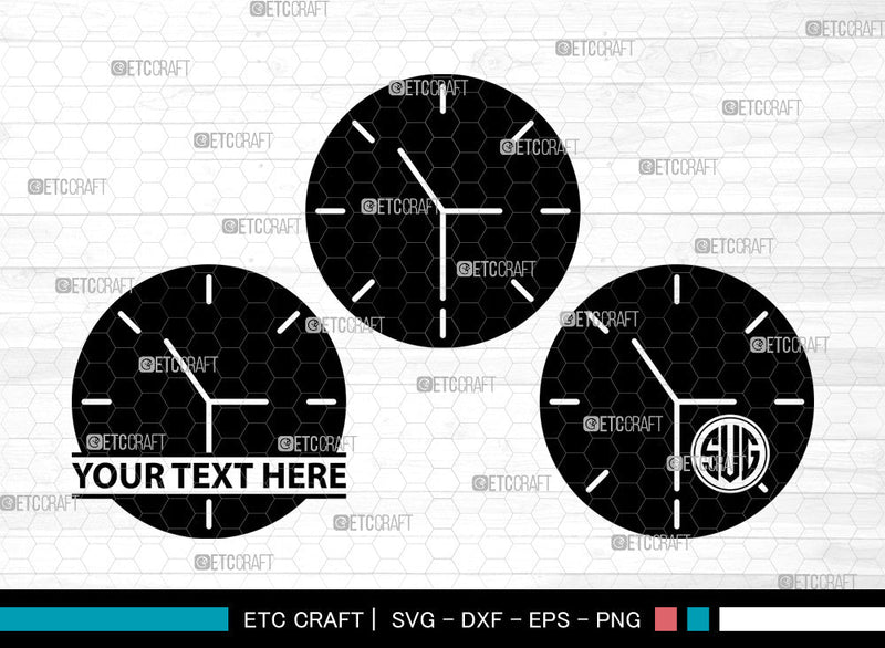 Wall Clock Icons Monogram, Wall Clock Svg, Watch Svg, Wall Clocks ...
