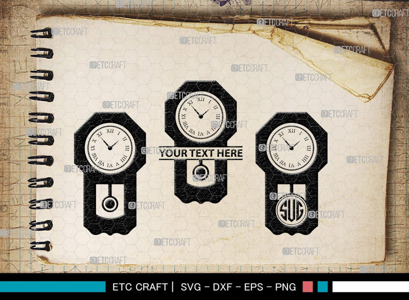 Wall Clock Monogram, Wall Clock Silhouette, Watch Svg, Clock Svg, Clock face Svg, Time Svg ...