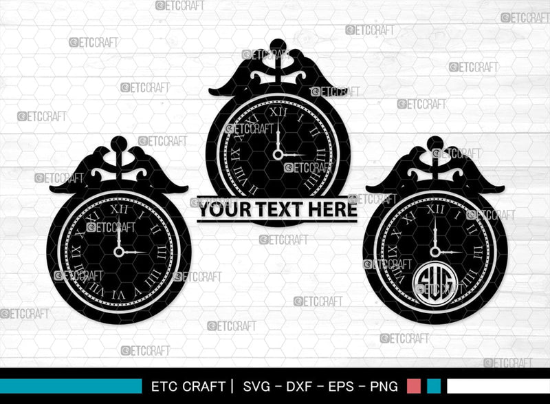 Wall Clock Monogram, Wall Clock Silhouette, Watch Svg, Clock Svg, Clock face Svg, Time Svg ...
