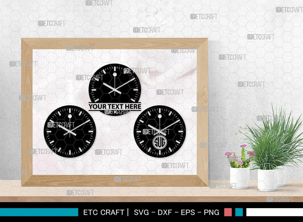 Wall Clock Monogram, Wall Clock Silhouette, Watch Svg, Clock Svg, Clock face Svg, Time Svg ...