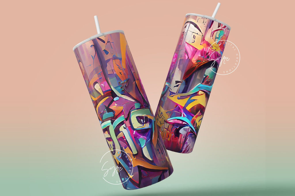 Wall Graffiti Tumbler Wrap, Street Art Graffiti Tumbler, 20oz Skinny ...