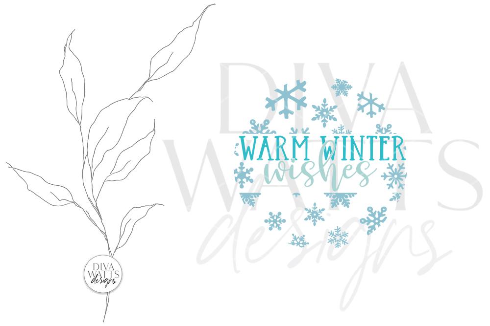 Warm Winter Wishes SVG | Christmas Round Sign Design - So Fontsy