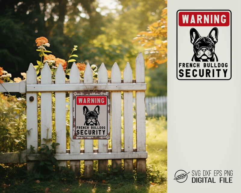 Warning sign French Bulldog SVG file - So Fontsy