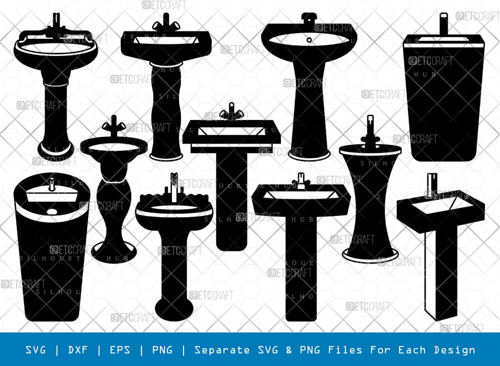Wash Basin Svg Cricut Cut Files Png Bundle, SB01034 - So Fontsy