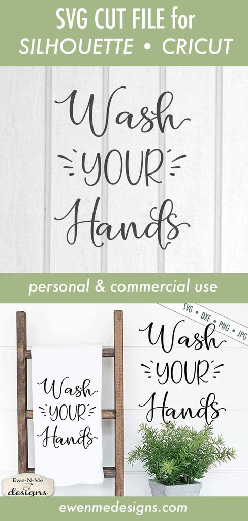 Wash Your Hands - Bathroom - SVG - So Fontsy