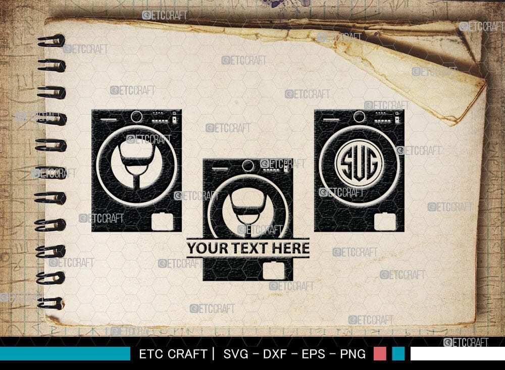 Washing Laundry Monogram, Washing Laundry Silhouette, Washing Laundry ...