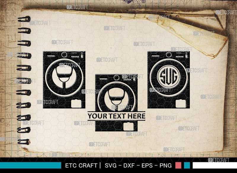 Washing Laundry Monogram, Washing Laundry Silhouette, Washing Laundry ...