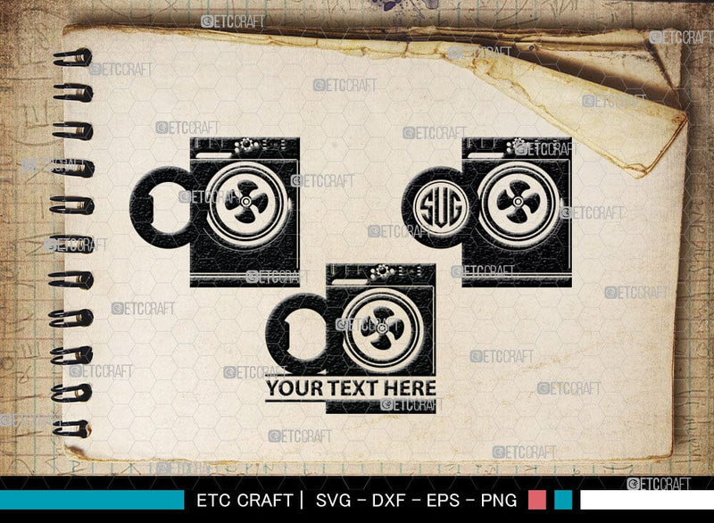 Washing Laundry Monogram, Washing Laundry Silhouette, Washing Laundry ...