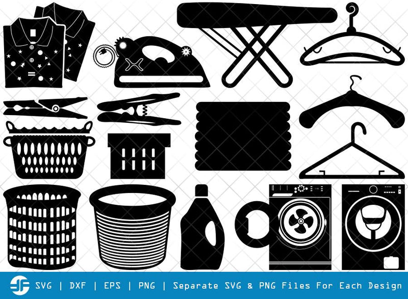 Washing Laundry SVG Cut Files | Washing Machine Silhouette - So Fontsy