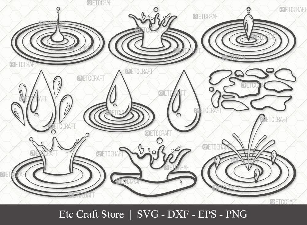 Water Droplets Outline SVG Cut File | Droplets Svg | Drop Svg ...