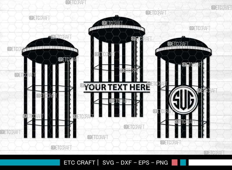 Water Tower Monogram, Water Tower Silhouette, Water Tower SVG, Gilbert ...
