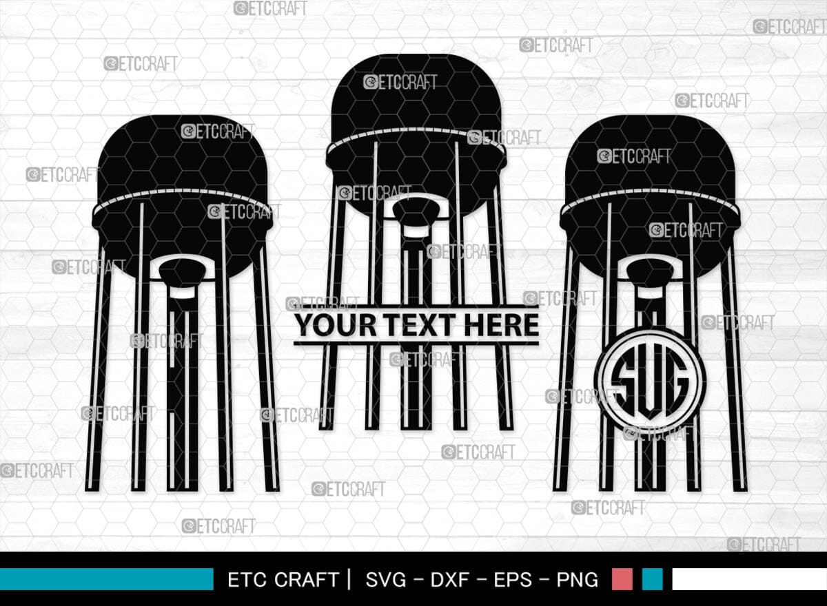 Water Tower Monogram, Water Tower Silhouette, Water Tower SVG, Gilbert ...