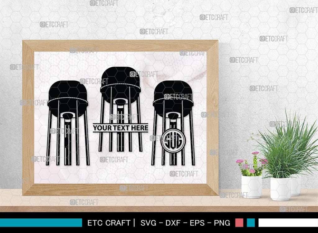 Water Tower Monogram, Water Tower Silhouette, Water Tower SVG, Gilbert ...