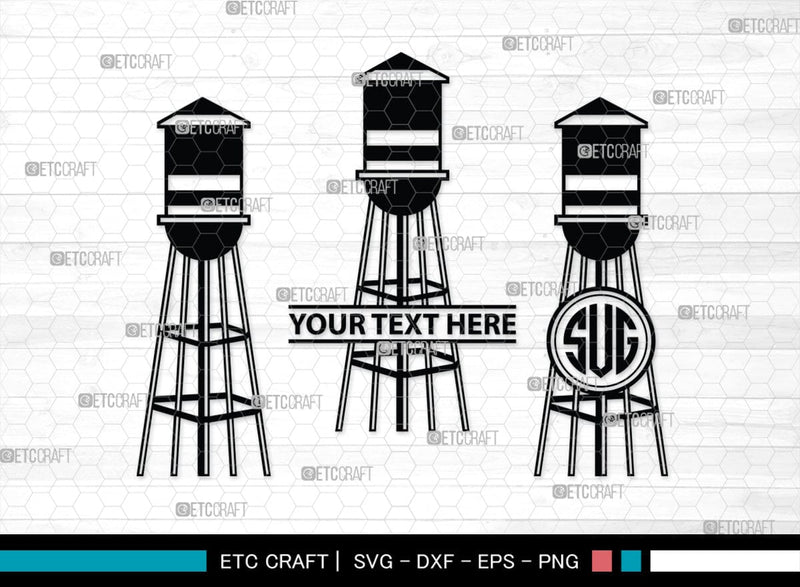 Water Tower Monogram, Water Tower Silhouette, Water Tower SVG, Gilbert ...