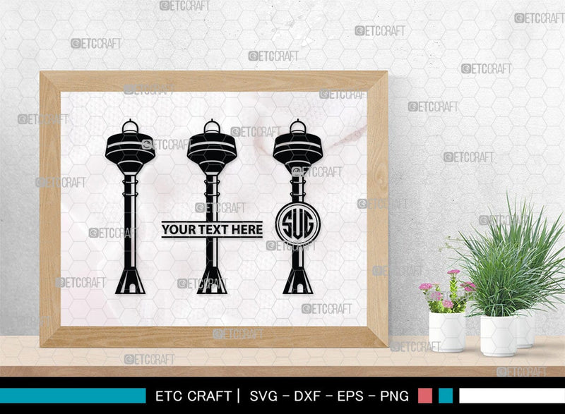 Water Tower Monogram, Water Tower Silhouette, Water Tower SVG, Gilbert ...