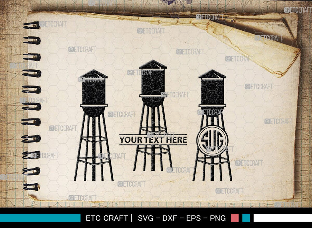 Water Tower Monogram, Water Tower Silhouette, Water Tower SVG, Gilbert ...