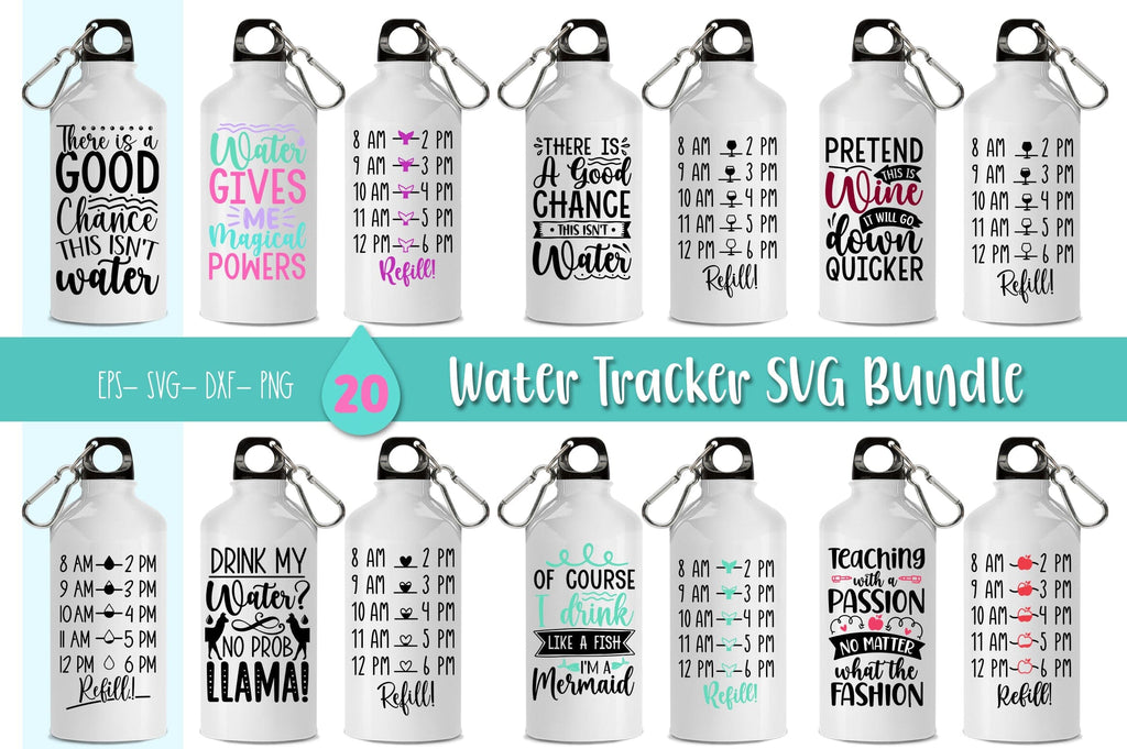 Water Tracker SVG Bundle - So Fontsy