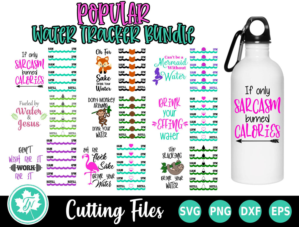 Water Tracker SVG Bundle - So Fontsy
