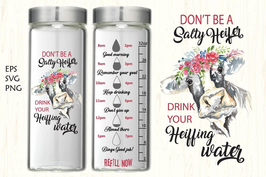 Water tracker svg, water tracker sublimation design - So Fontsy