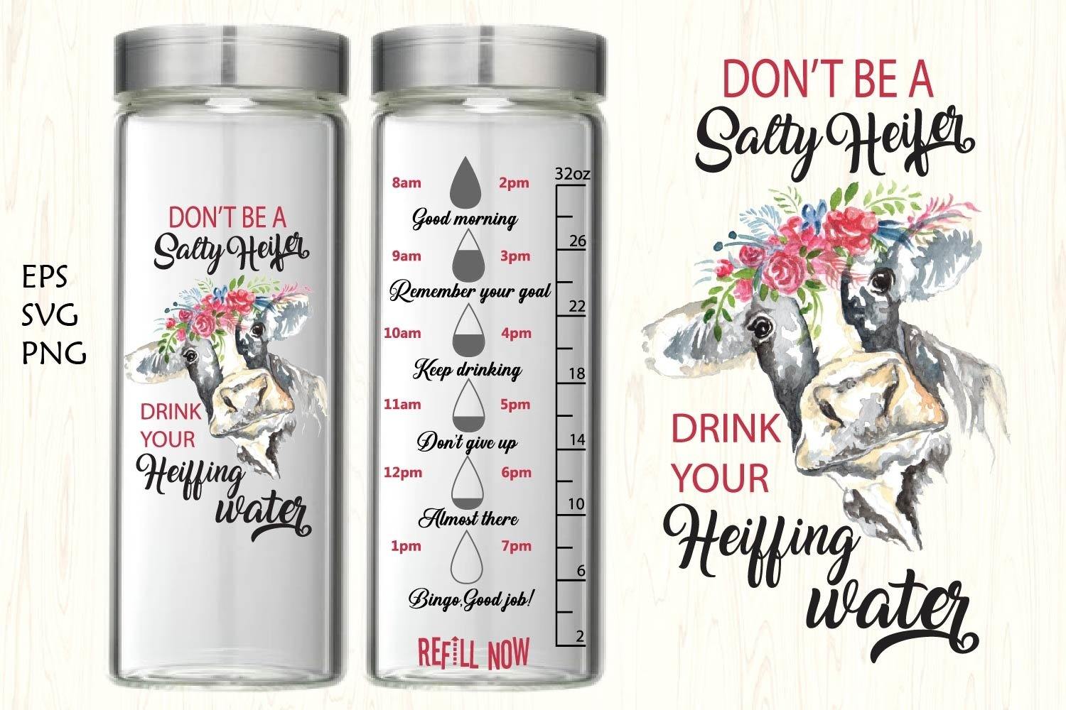 Water tracker svg, water tracker sublimation design - So Fontsy